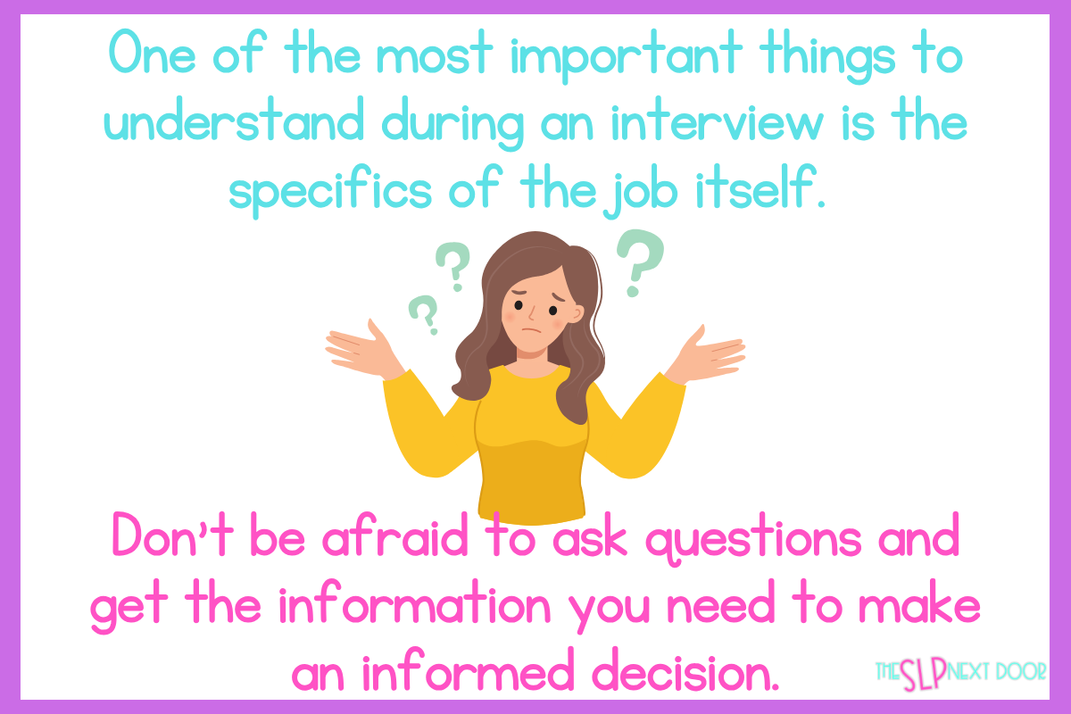 What to Ask in a Job Interview · The SLP Next Door